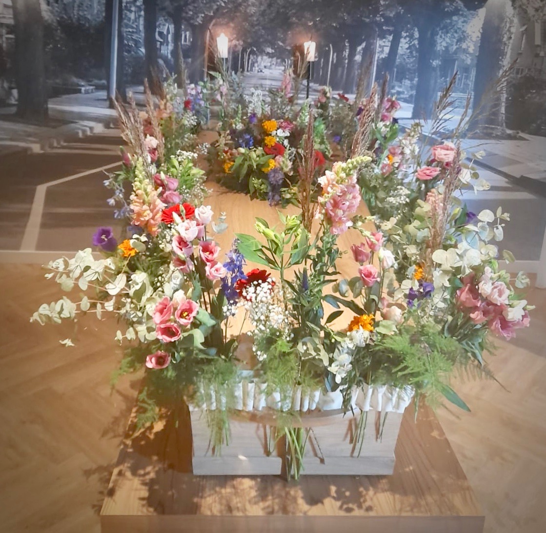 Bloemenband voor een uitvaartkist kopen? Snel geleverd!